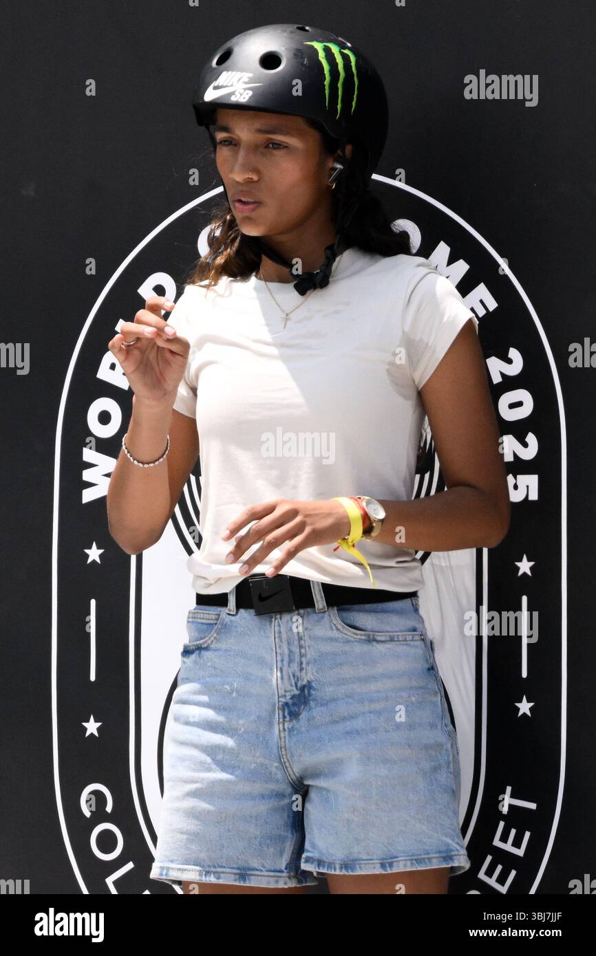 Rayssa Leal of Brazil competes in the women's quarterfinal of the ...