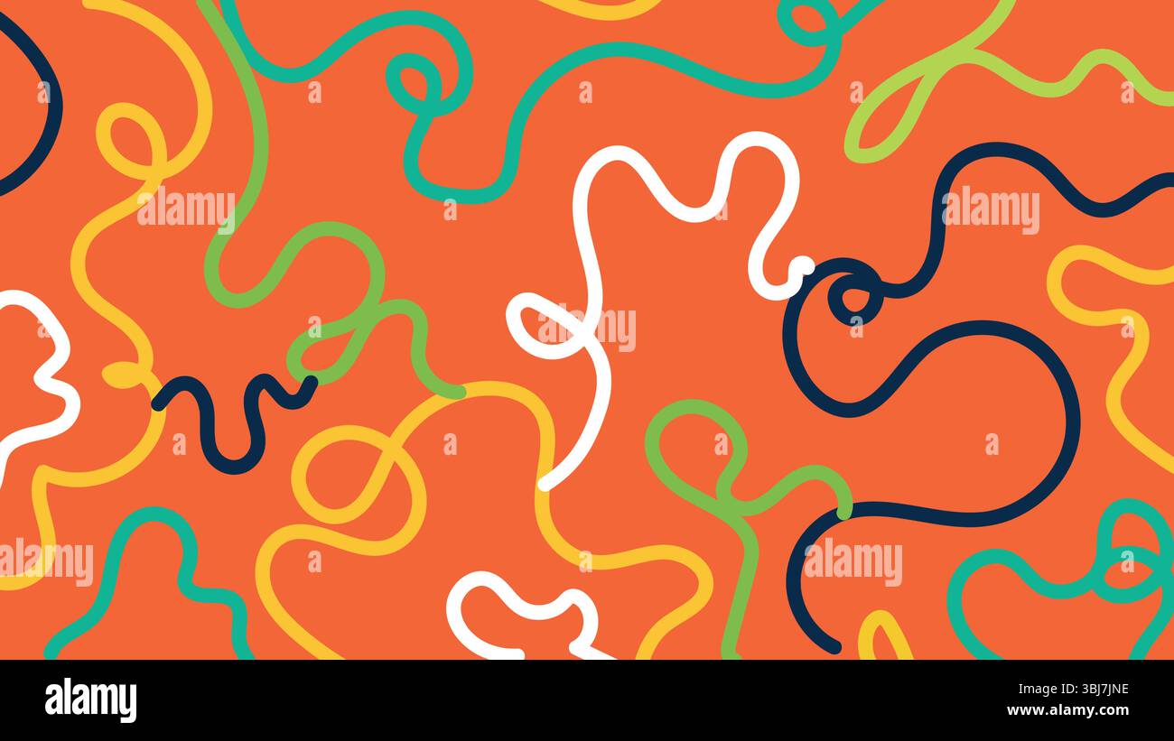 Orange squiggle tangle background Stock Vector Image & Art - Alamy