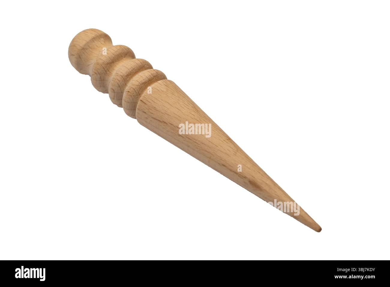 Slicker cone shape solid beech wooden handle isolated on transparent ...