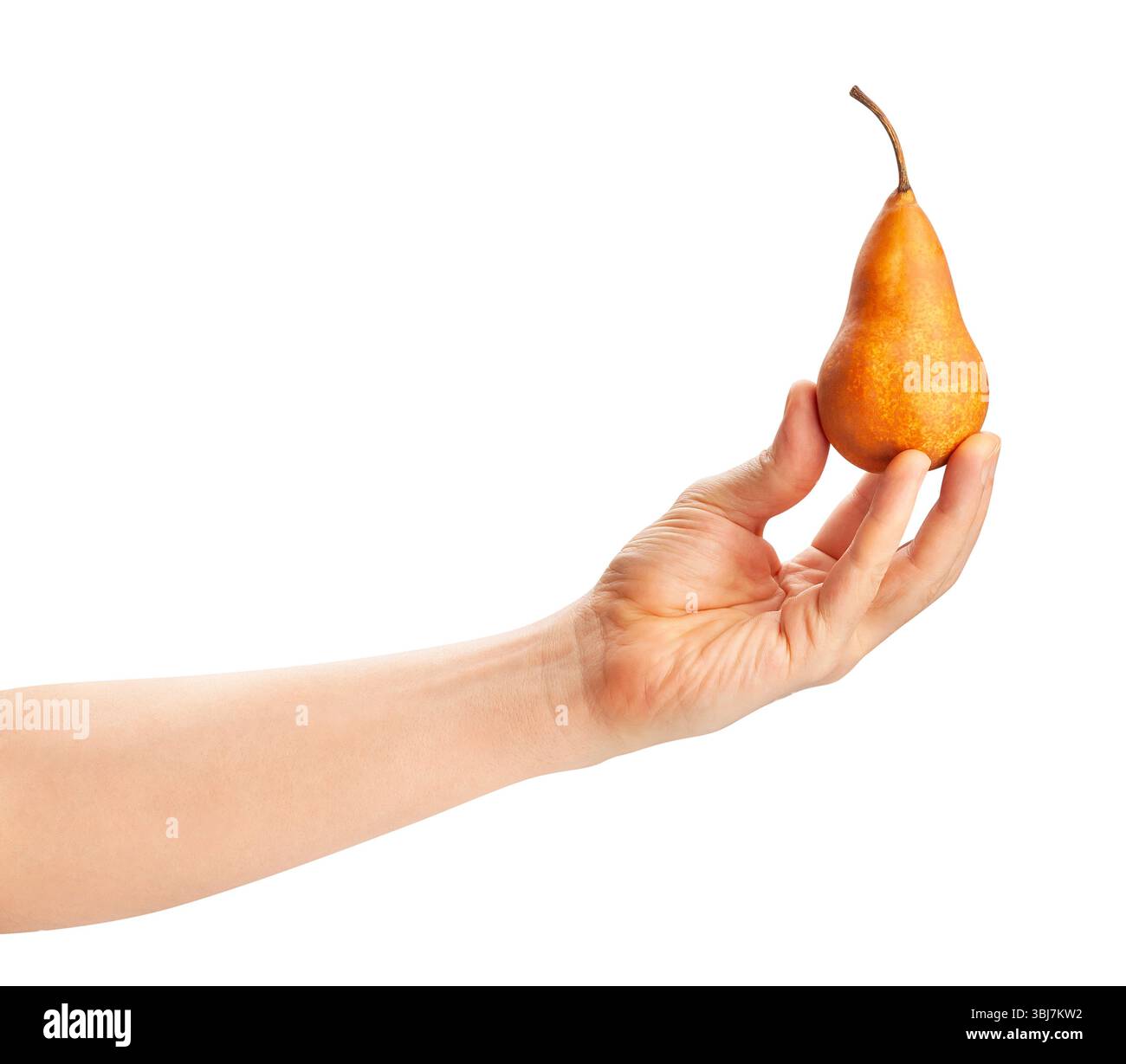 pear in hand path isolated on white Stock Photo - Alamy