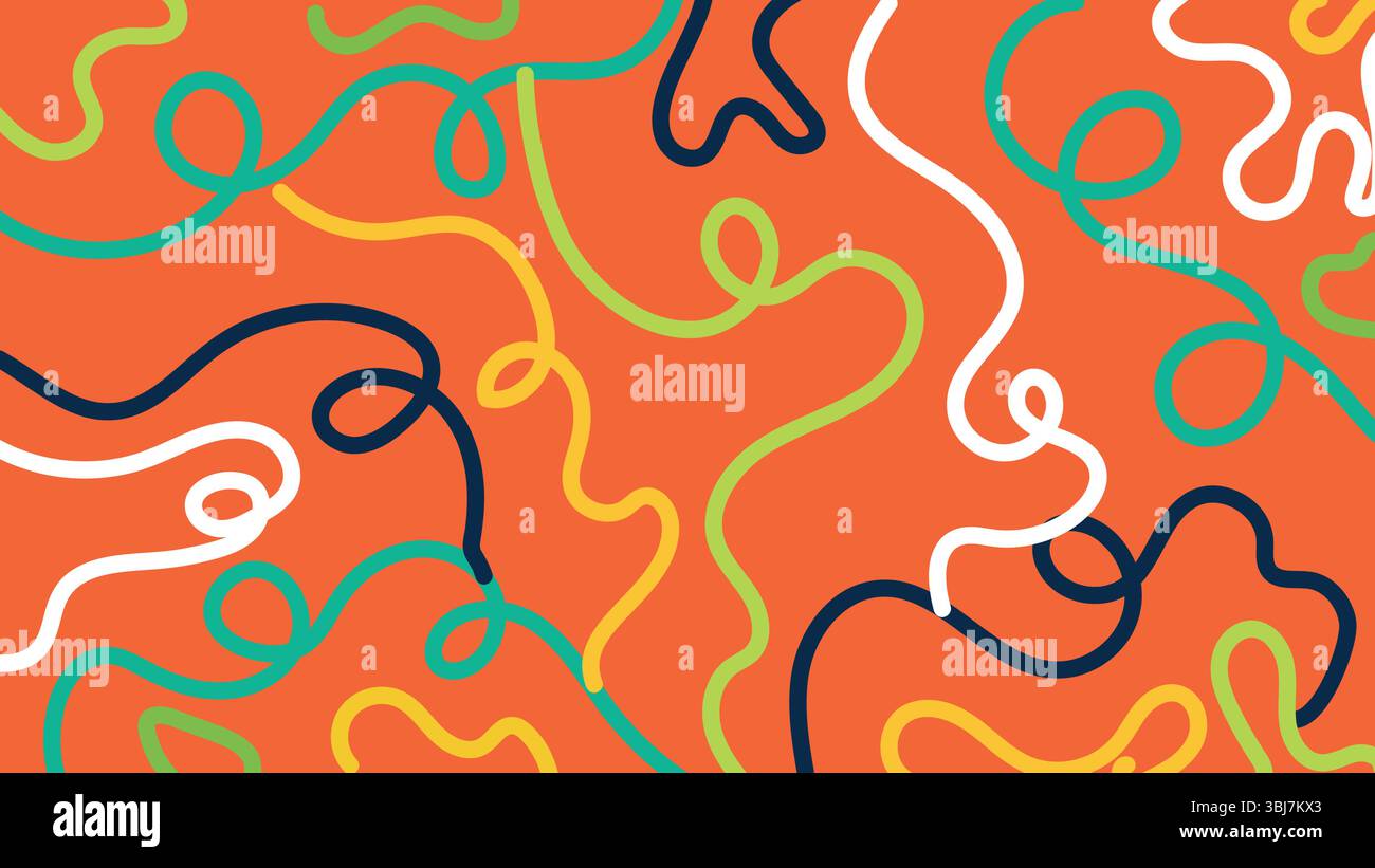 Yellow tangled squiggle background Stock Vector Image & Art - Alamy