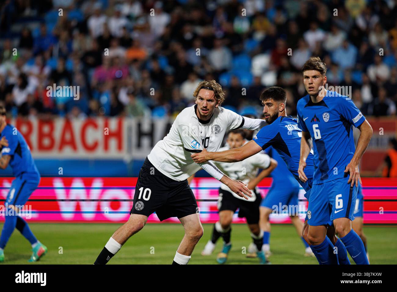 Nick Woltemade and Adrian Zeljkovic seen during UEFA Euro U-21 2025 ...