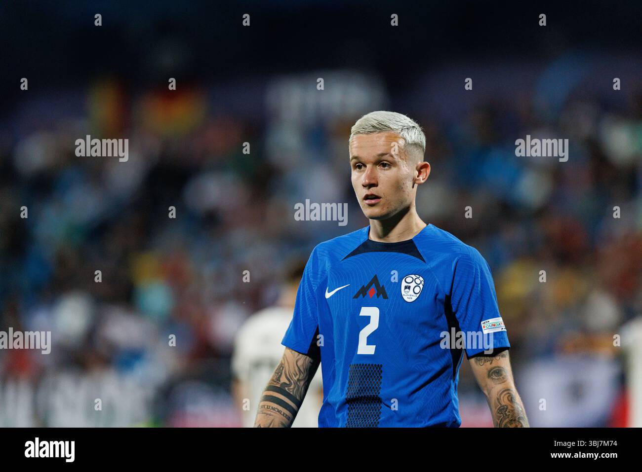 Mitja Ilenic seen during UEFA Euro U-21 2025 game between national ...
