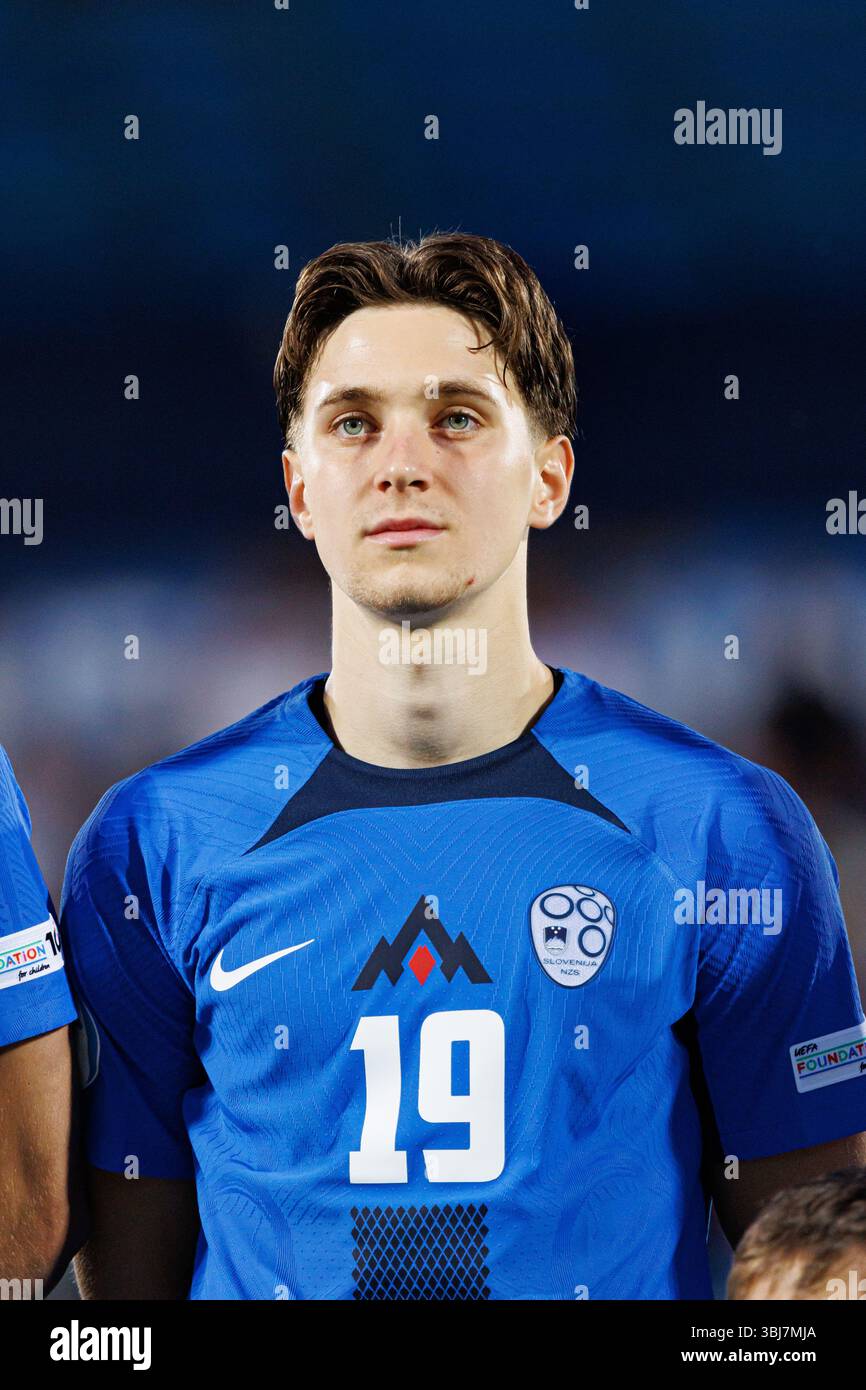 Enrik Ostrc seen during UEFA Euro U-21 2025 game between national teams ...
