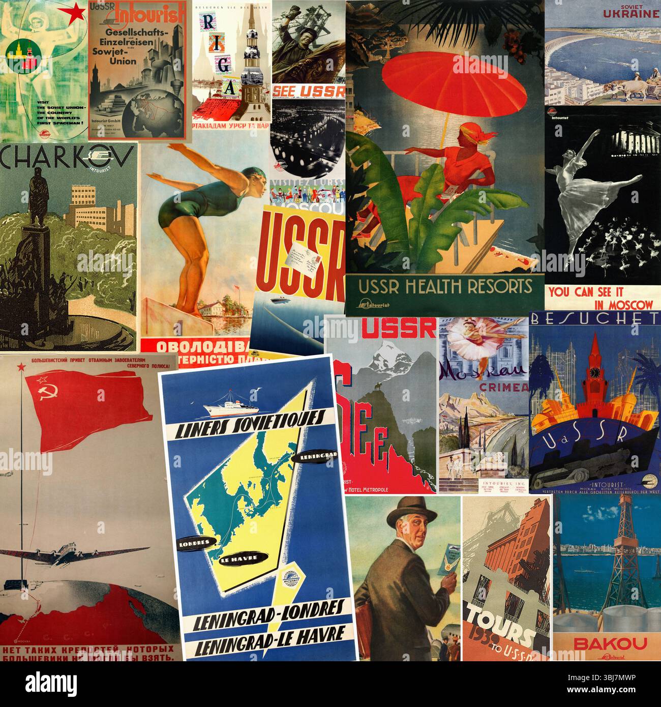 Vintage russian posters hi-res stock photography and images - Alamy