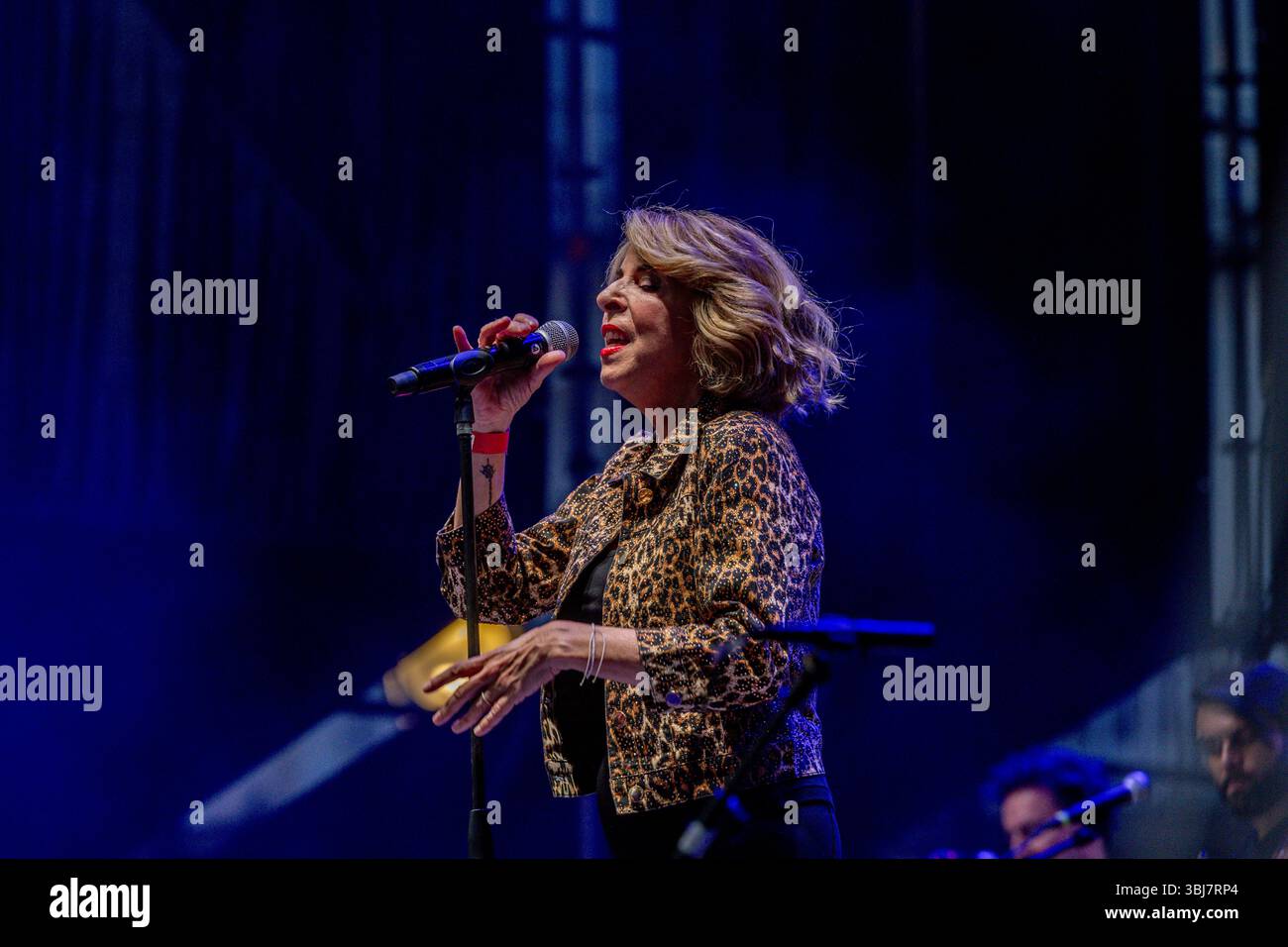 Singer Sole Giménez during a concert to celebrate the 40th anniversary ...