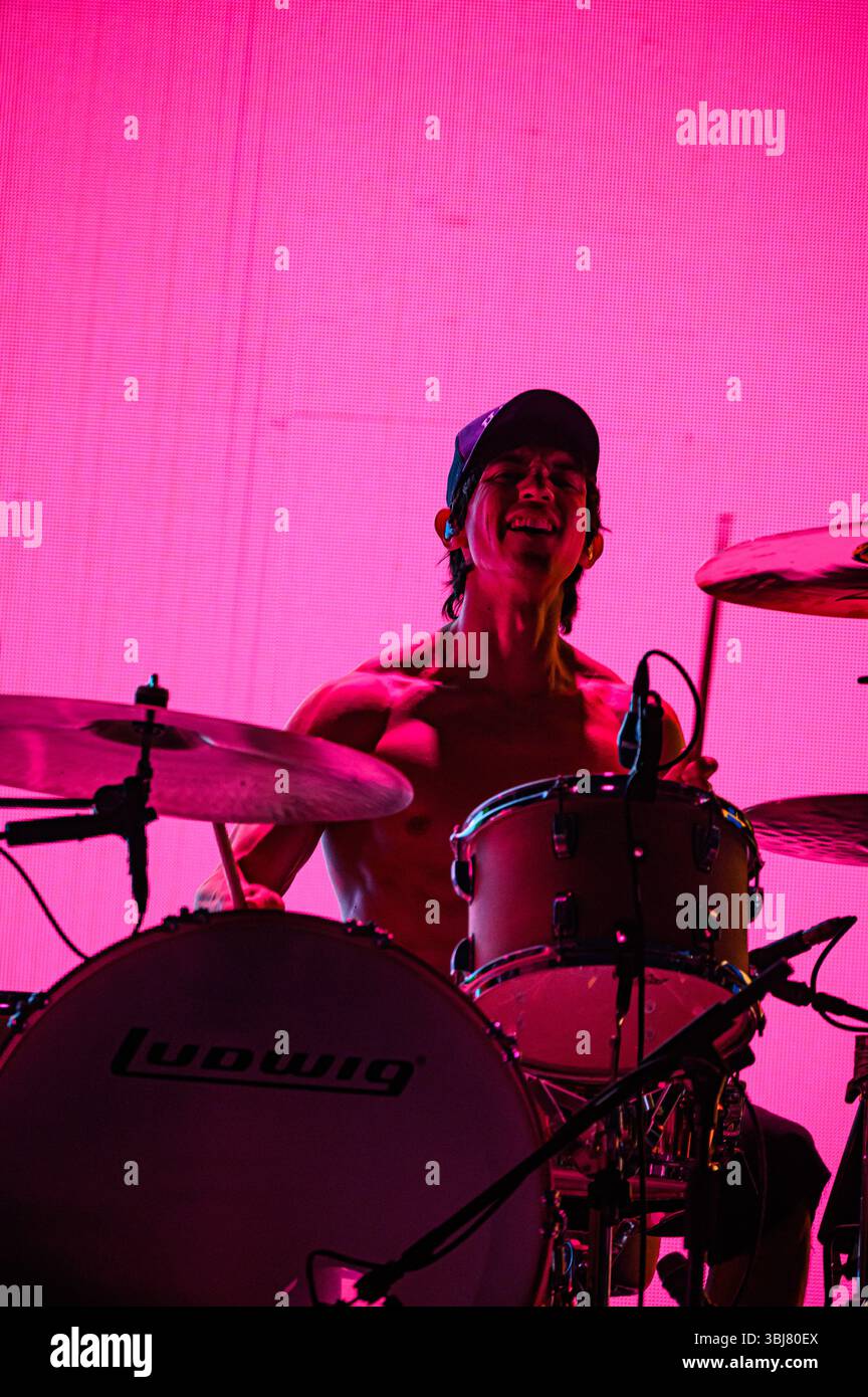 London, United Kingdom. 13th June, 2025. Daniel Fang of Turnstile ...