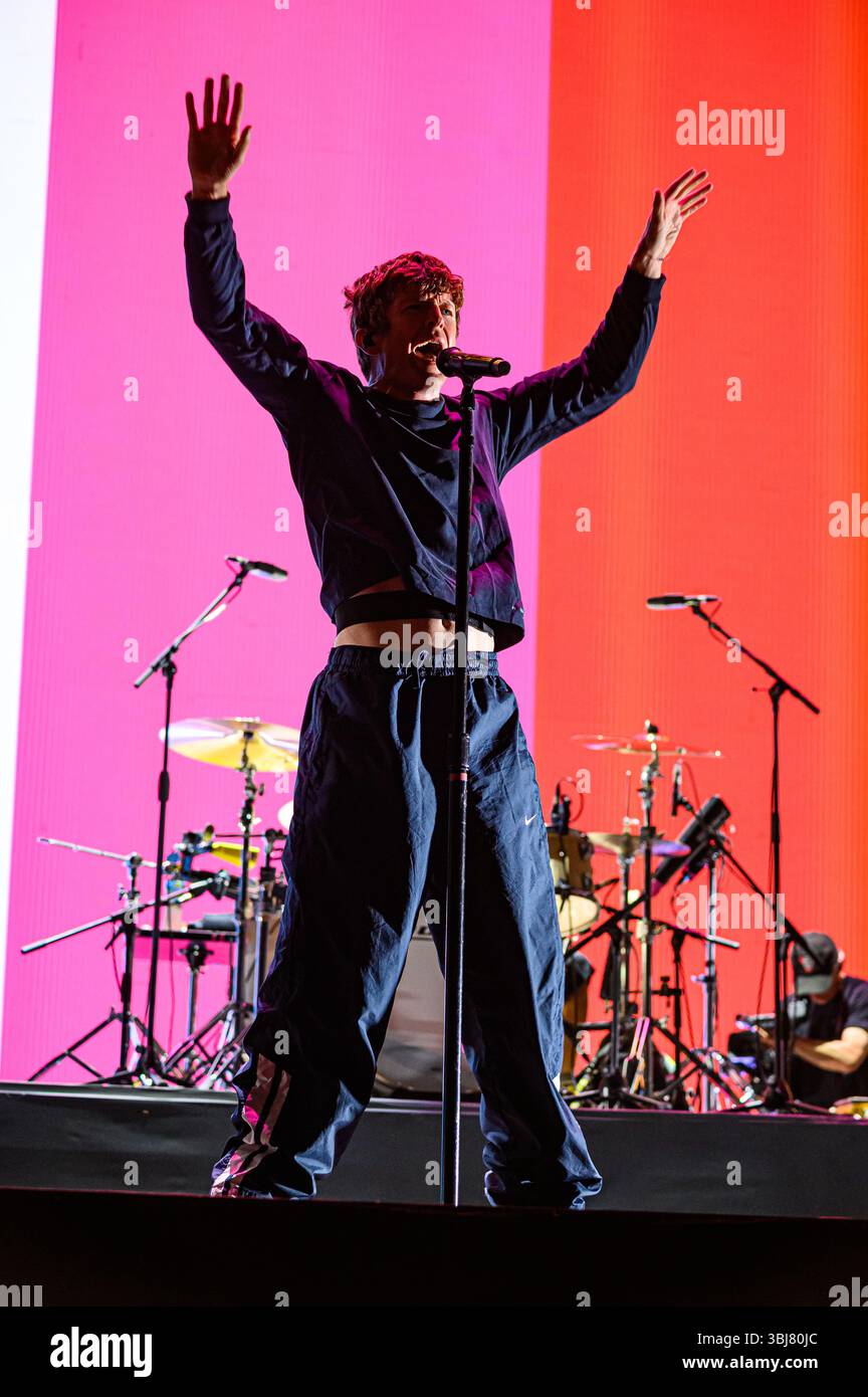 London, United Kingdom. 13th June, 2025. Brendan Yates of Turnstile ...