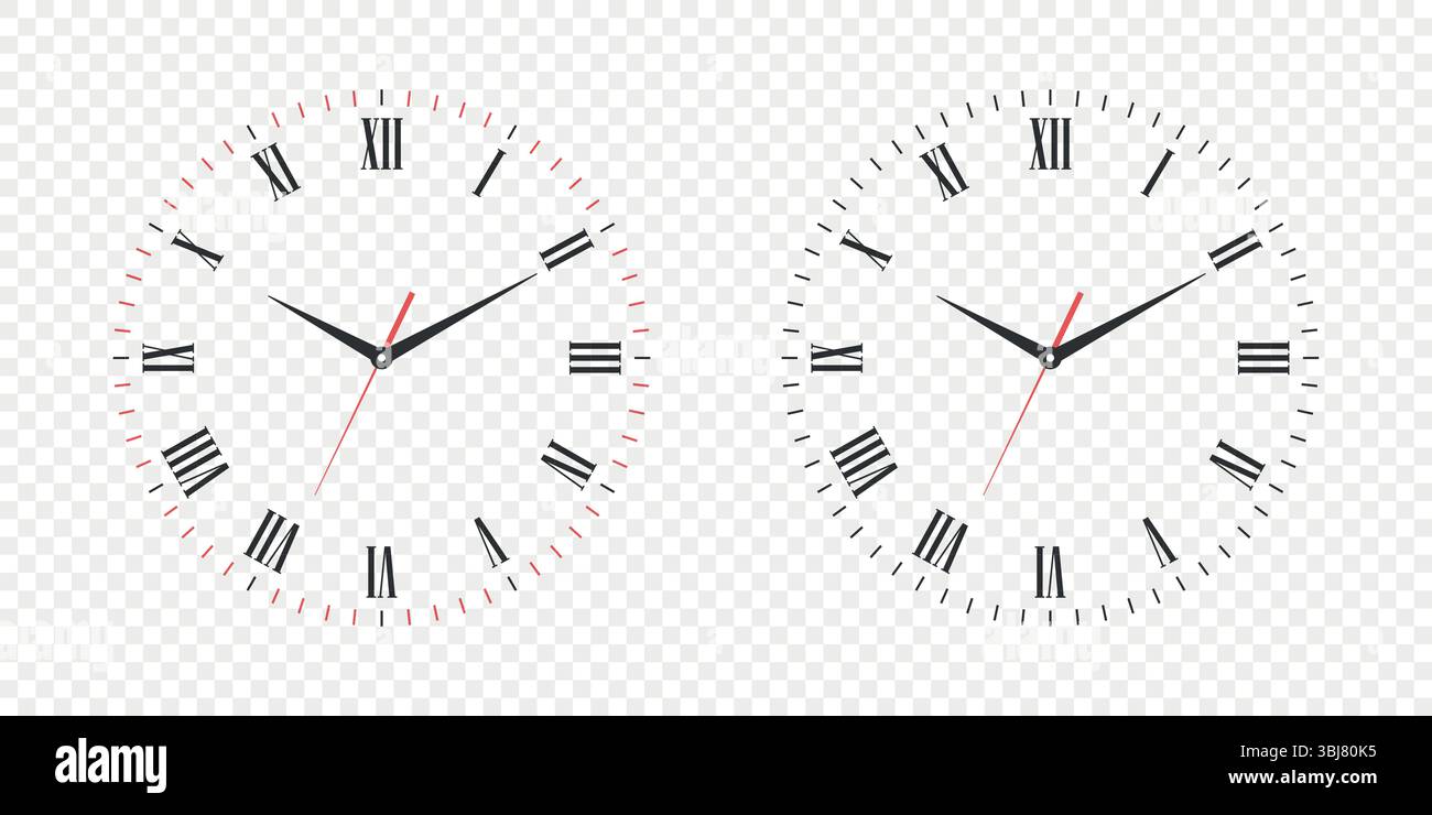 Vector Clock Face Set with Roman Numerals. Vector Clock Face ...
