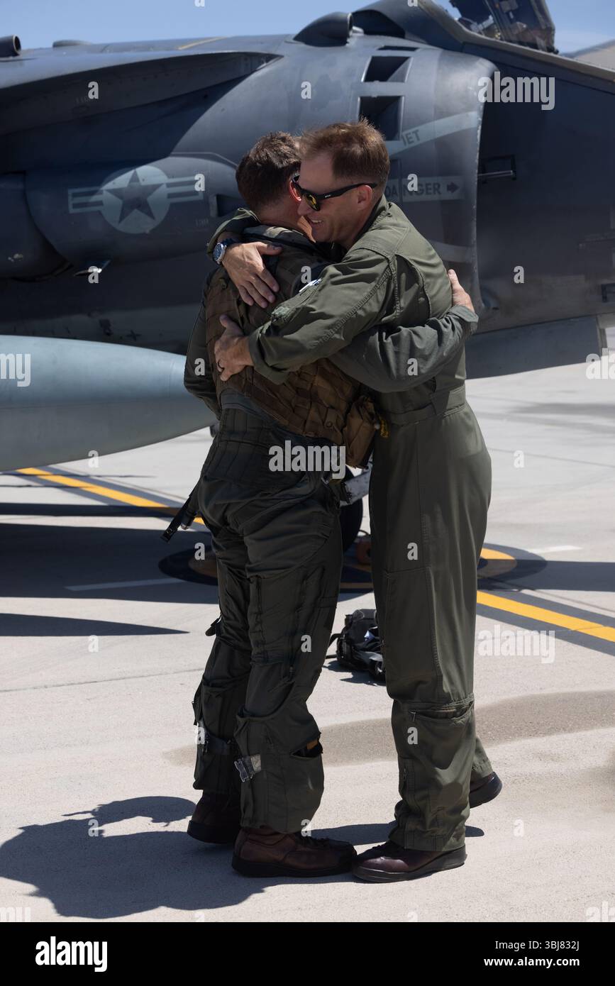 U.S. Marine Corps retiring Lt. Col. Tyler Sanders, right, Marine ...