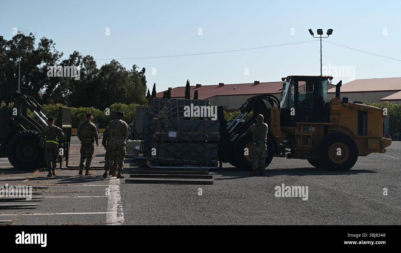 Airmen from the 55th Aerial Port Squadron (APS) and 82nd APS spot and ...