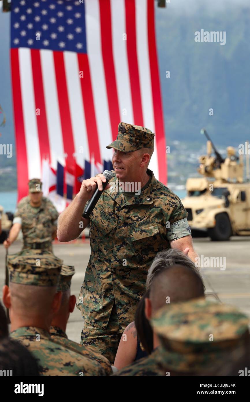 U.S. Marine Corps Lt. Col. Heath A. Phillips, outgoing commanding ...