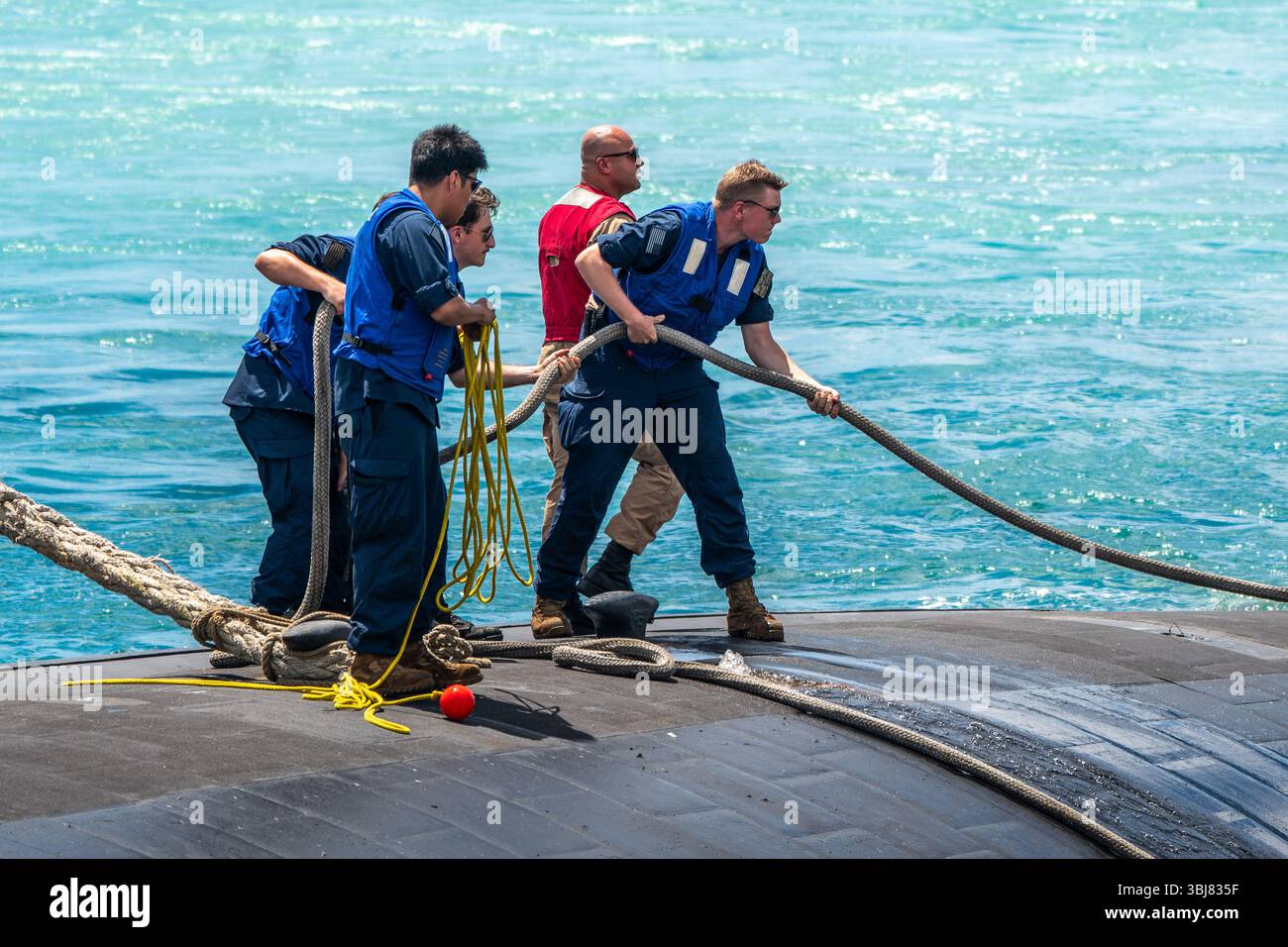 NAVAL BASE GUAM (June 11, 2025) – Sailors assigned to the Los Angeles ...