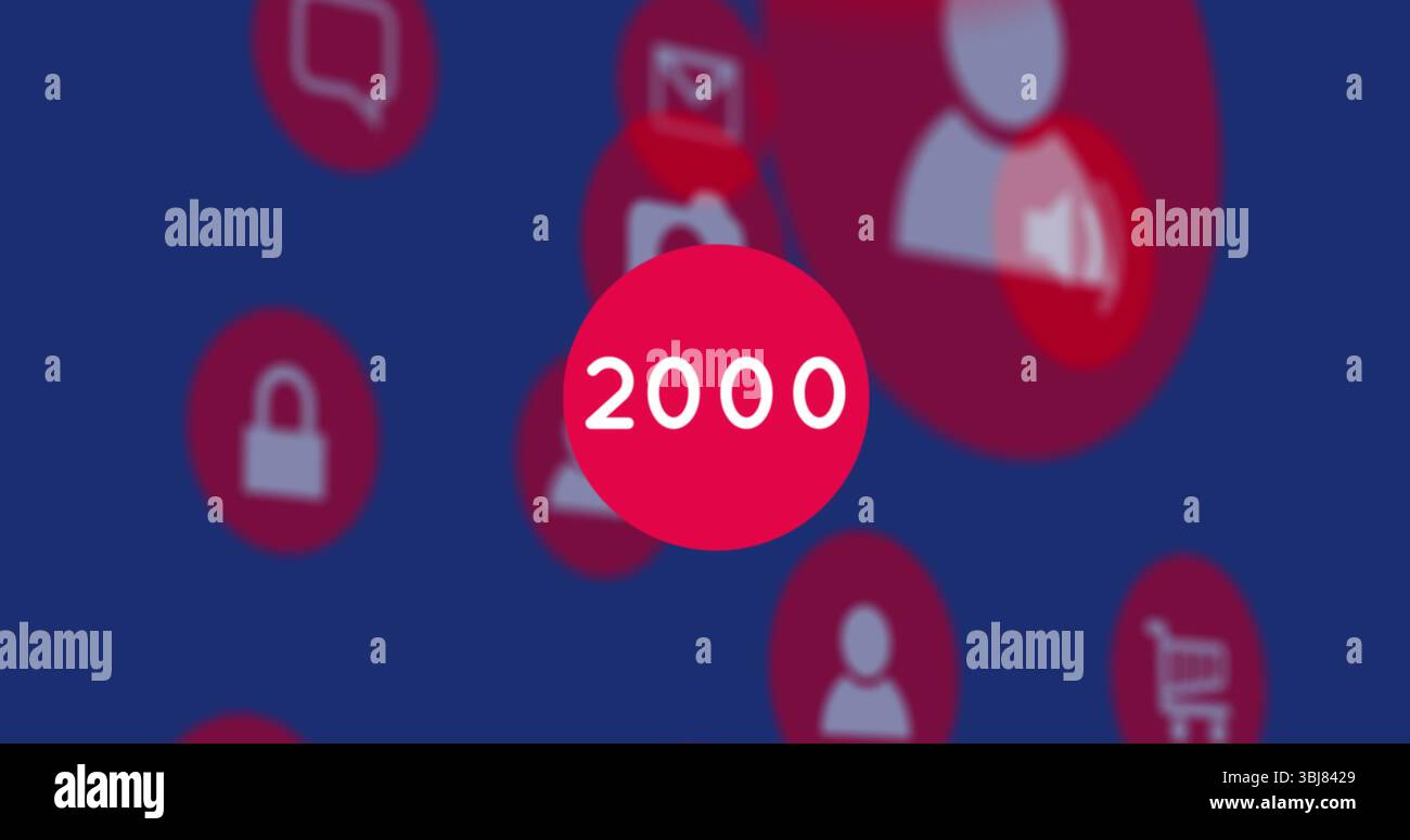 Displaying red badge showing 2000 in dashboard, with security, cart ...