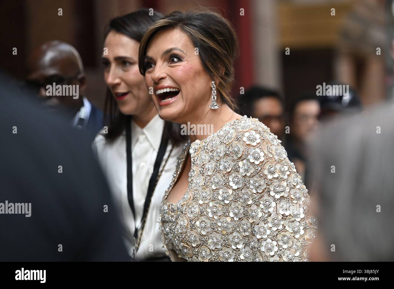 New York, USA. 13th June, 2025. Actress Mariska Hargitay seen arriving ...