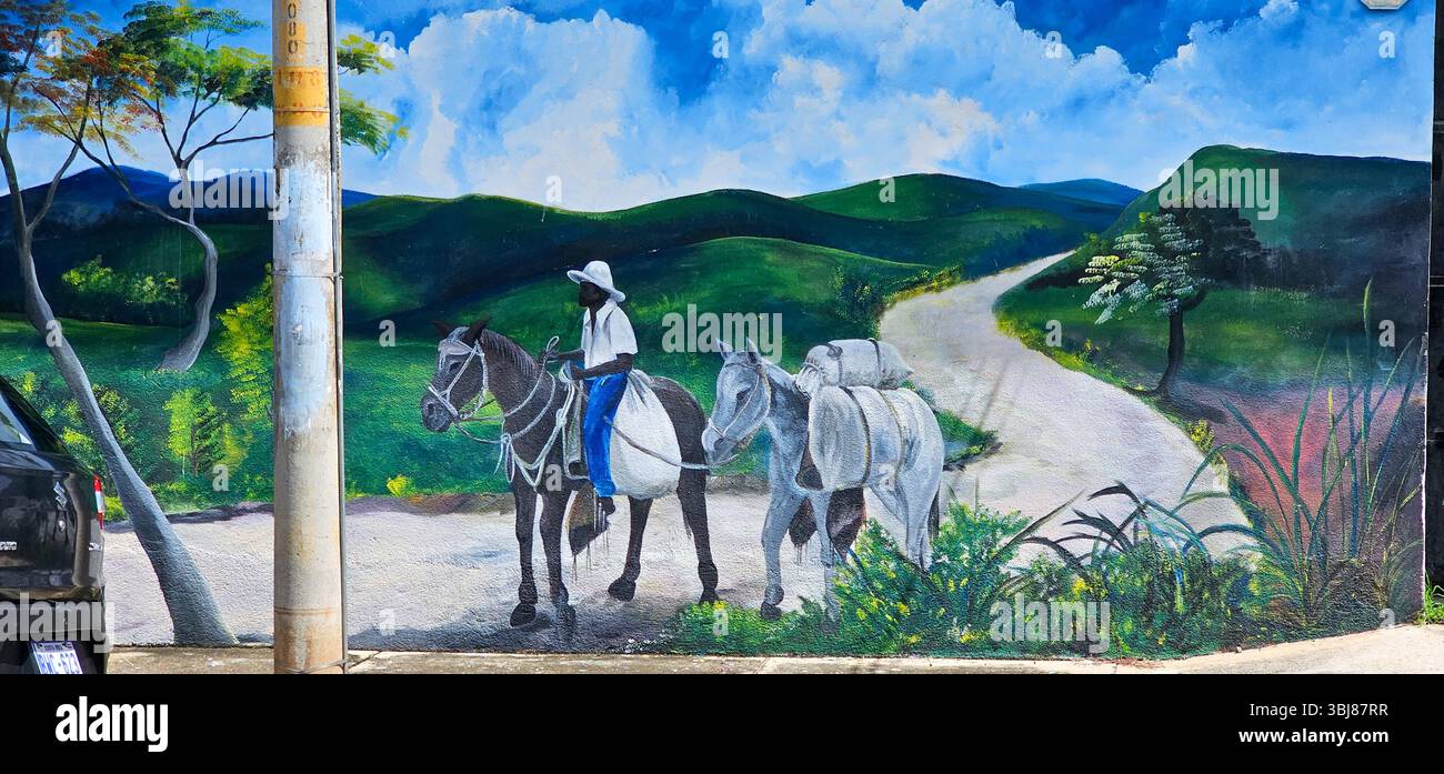 BAGACES, GUANACASTE PROVINCE, COSTA RICA: Street art depicting rural ...
