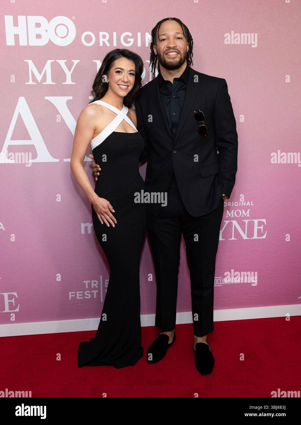Alison Marks, left, and Jalen Brunson attend the "My Mom Jayne ...
