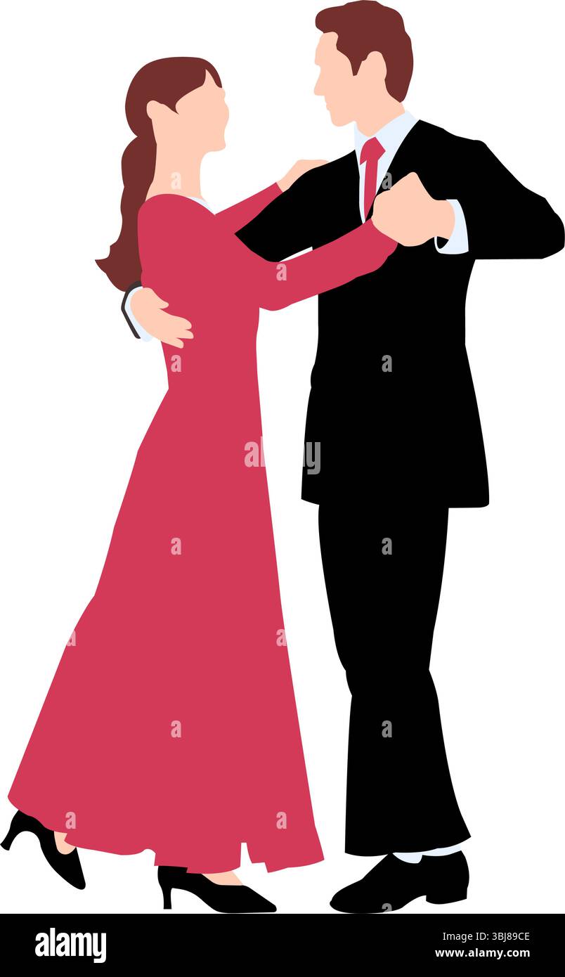 Silhouette illustration of men and women dancing ballroom Stock Vector ...