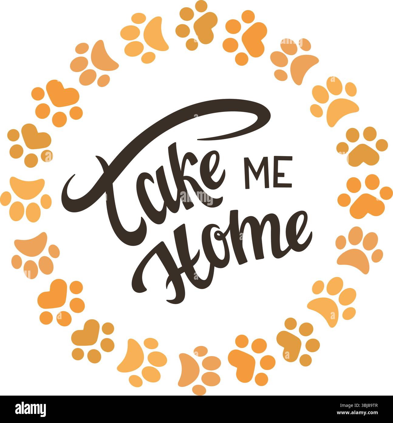 charming illustration with the phrase Take Me Home, frame of playful ...
