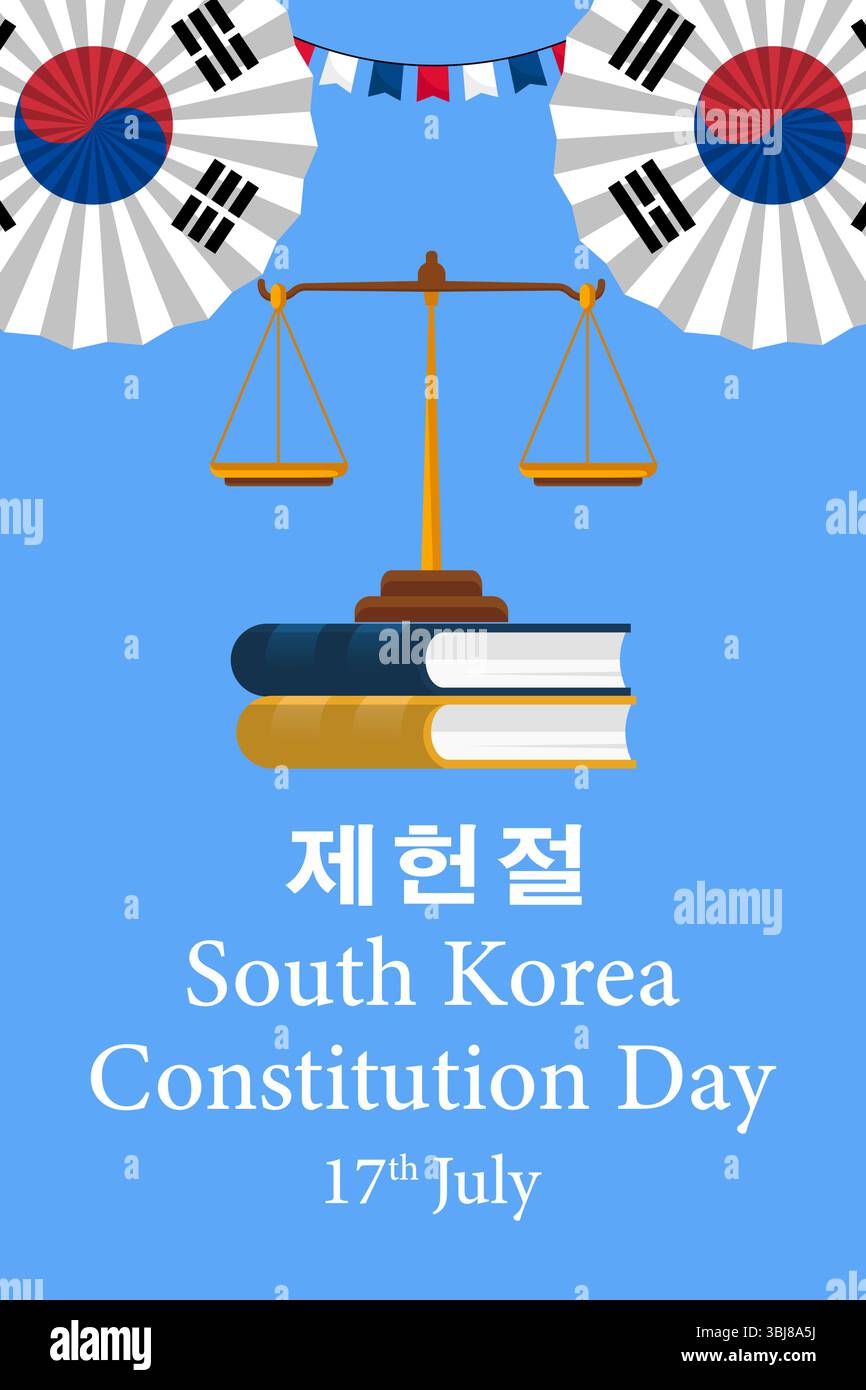 south korea constitution day poster illustration in flat Stock Vector ...