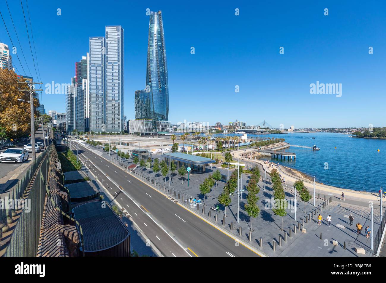 Barangaroo in Sydney, Australia, seen from High Street in Millers Point ...