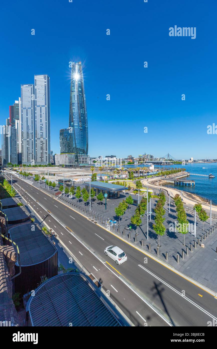 Barangaroo in Sydney, Australia, seen from High Street in Millers Point ...