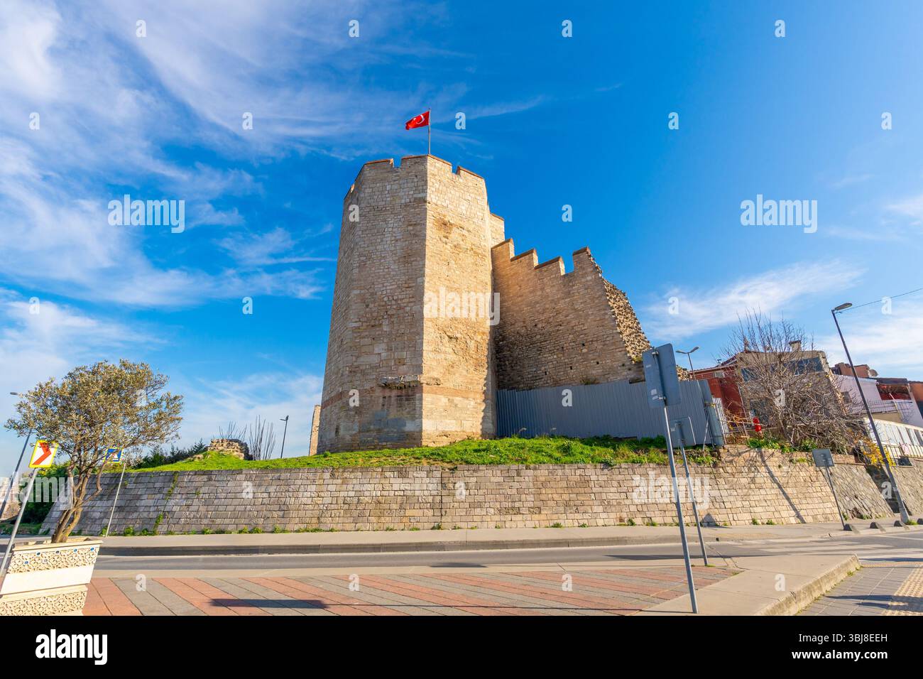 The Theodosian Walls gate view in Istanbul. Historical Istanbul ...