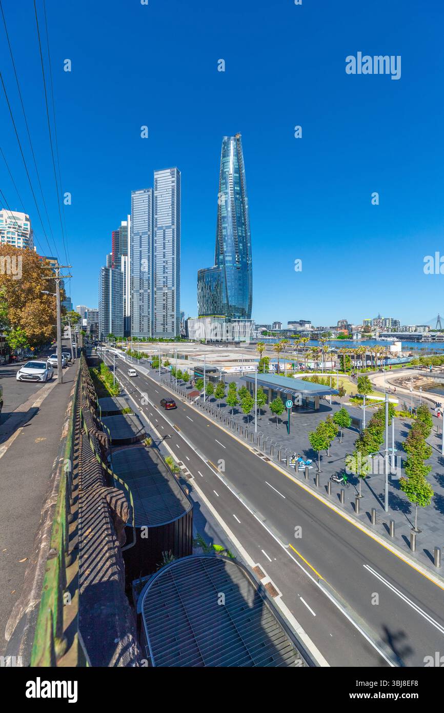 Barangaroo in Sydney, Australia, seen from High Street in Millers Point ...