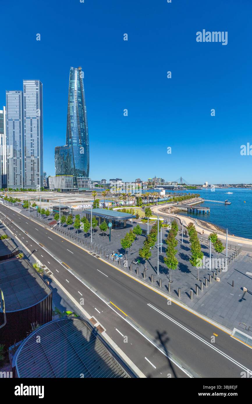 Barangaroo in Sydney, Australia, seen from High Street in Millers Point ...