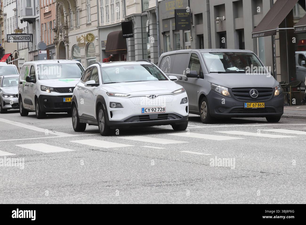 Copenhagen, Denmark - June 6, 2025: Traffic on the Store Kongensgade ...