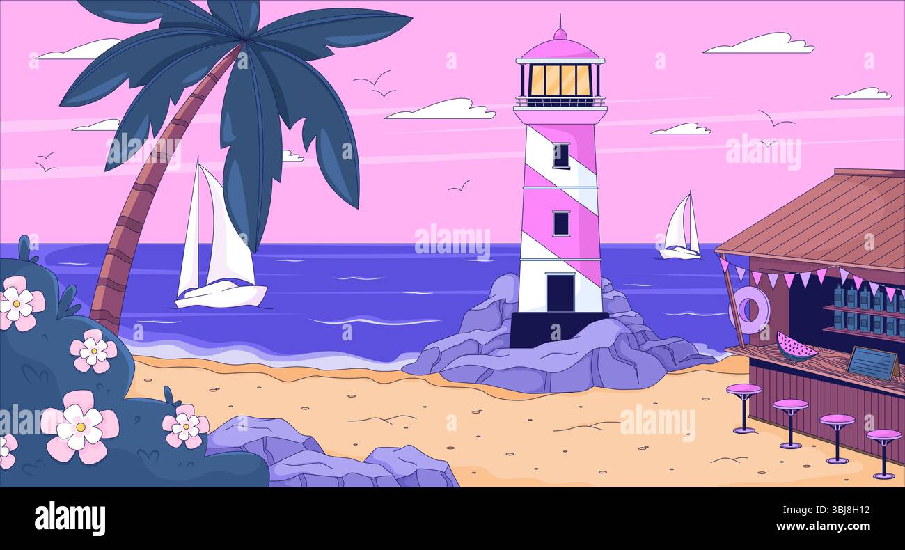 Beach bar sunset Stock Vector Images - Alamy