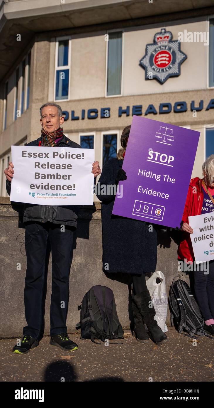 Peter Tatchell and the "Jeremy Bamber Innocence Campaign Team" protest ...