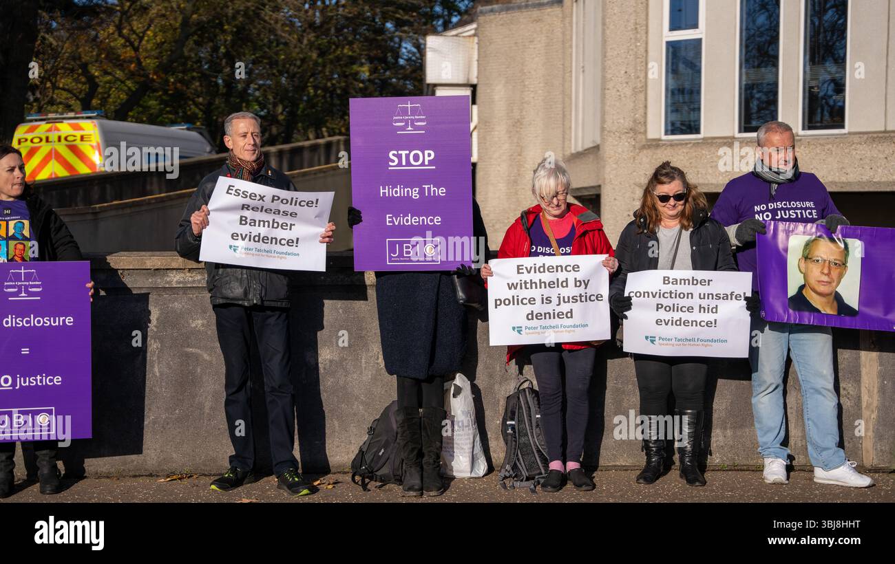 Peter Tatchell and the "Jeremy Bamber Innocence Campaign Team" protest ...