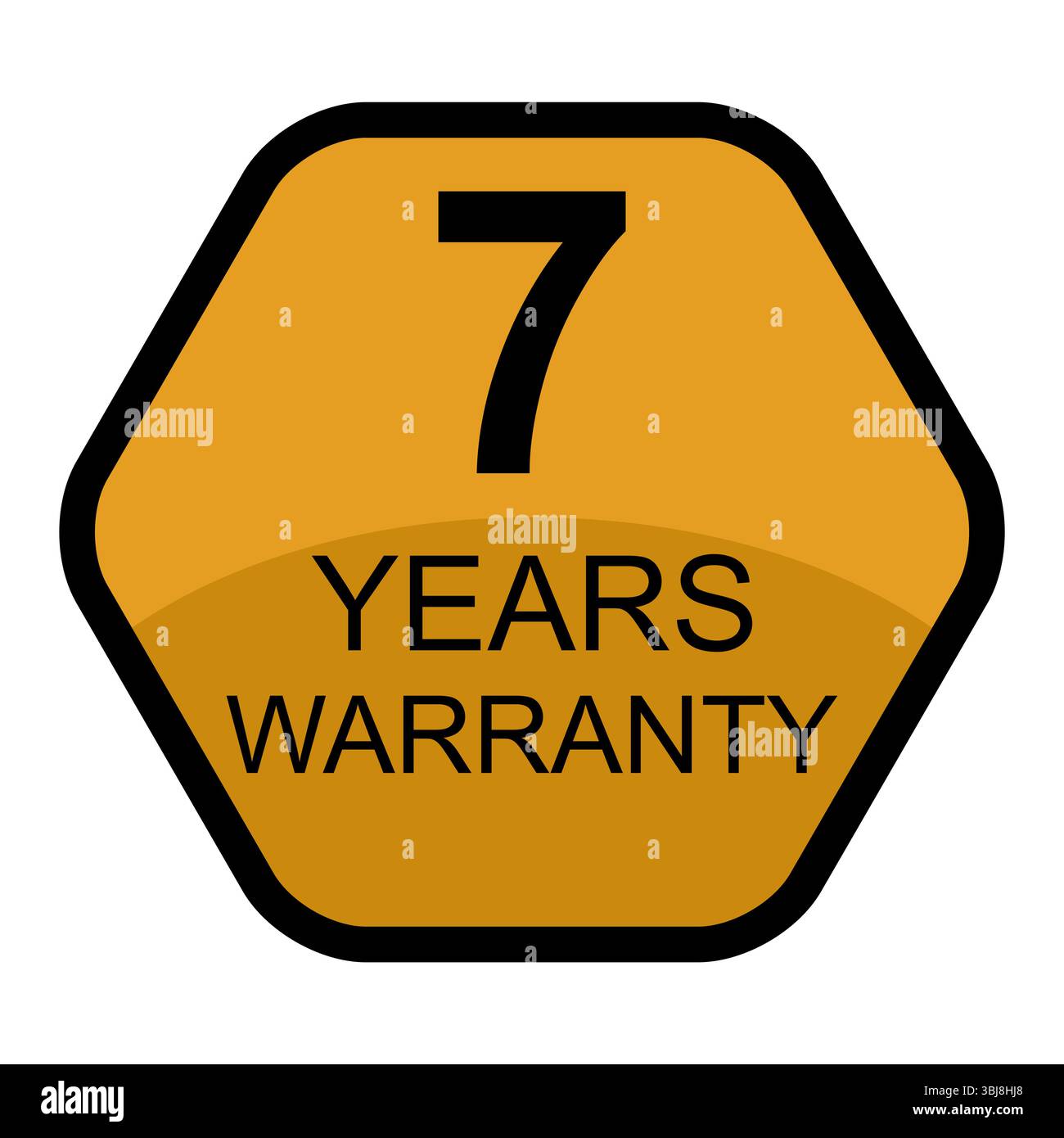 Seven years warranty icon, badge seal guarantee certificate customer ...