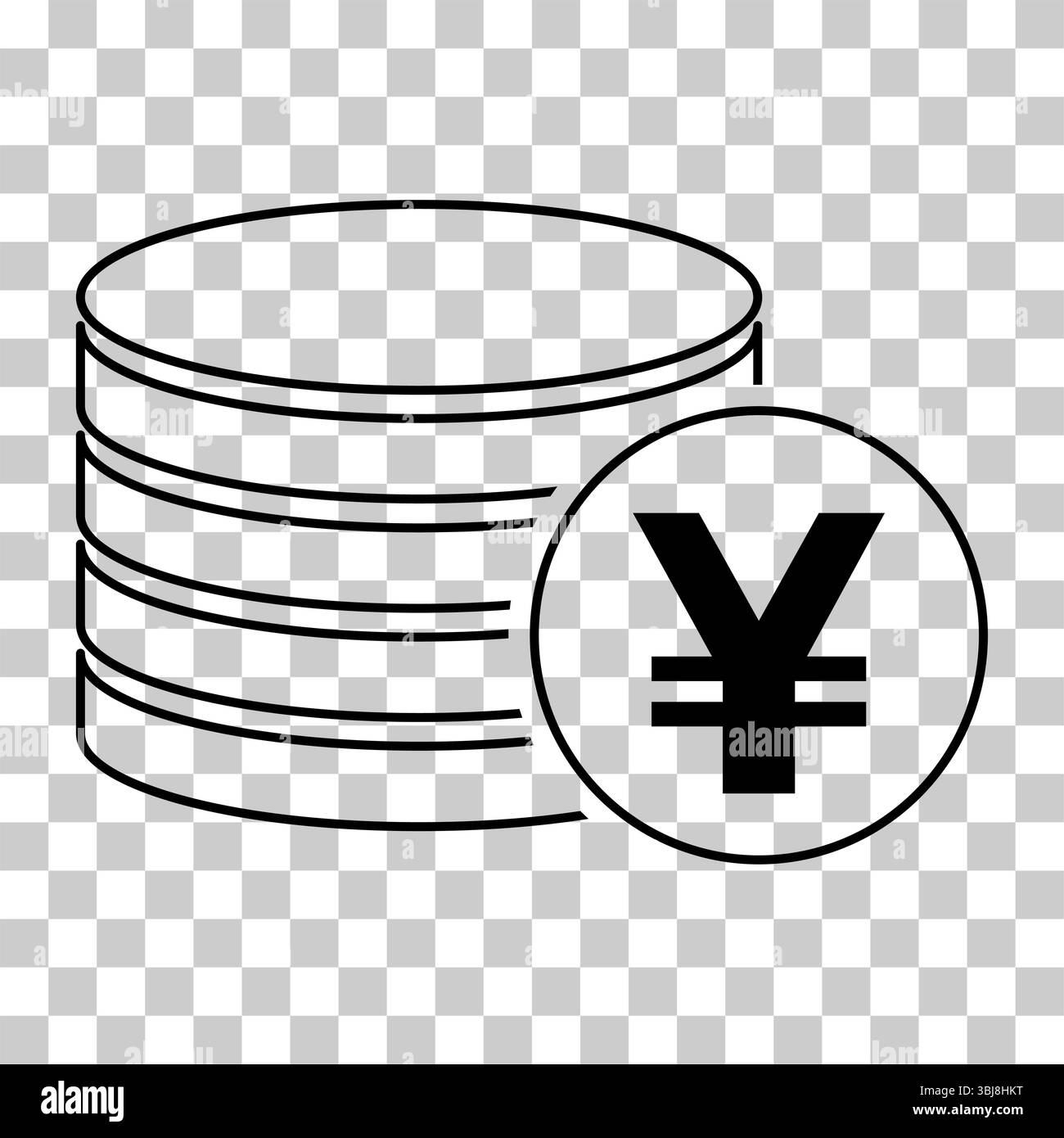 Yuan stack coin, flat icon money design, cash sign vector illustration ...