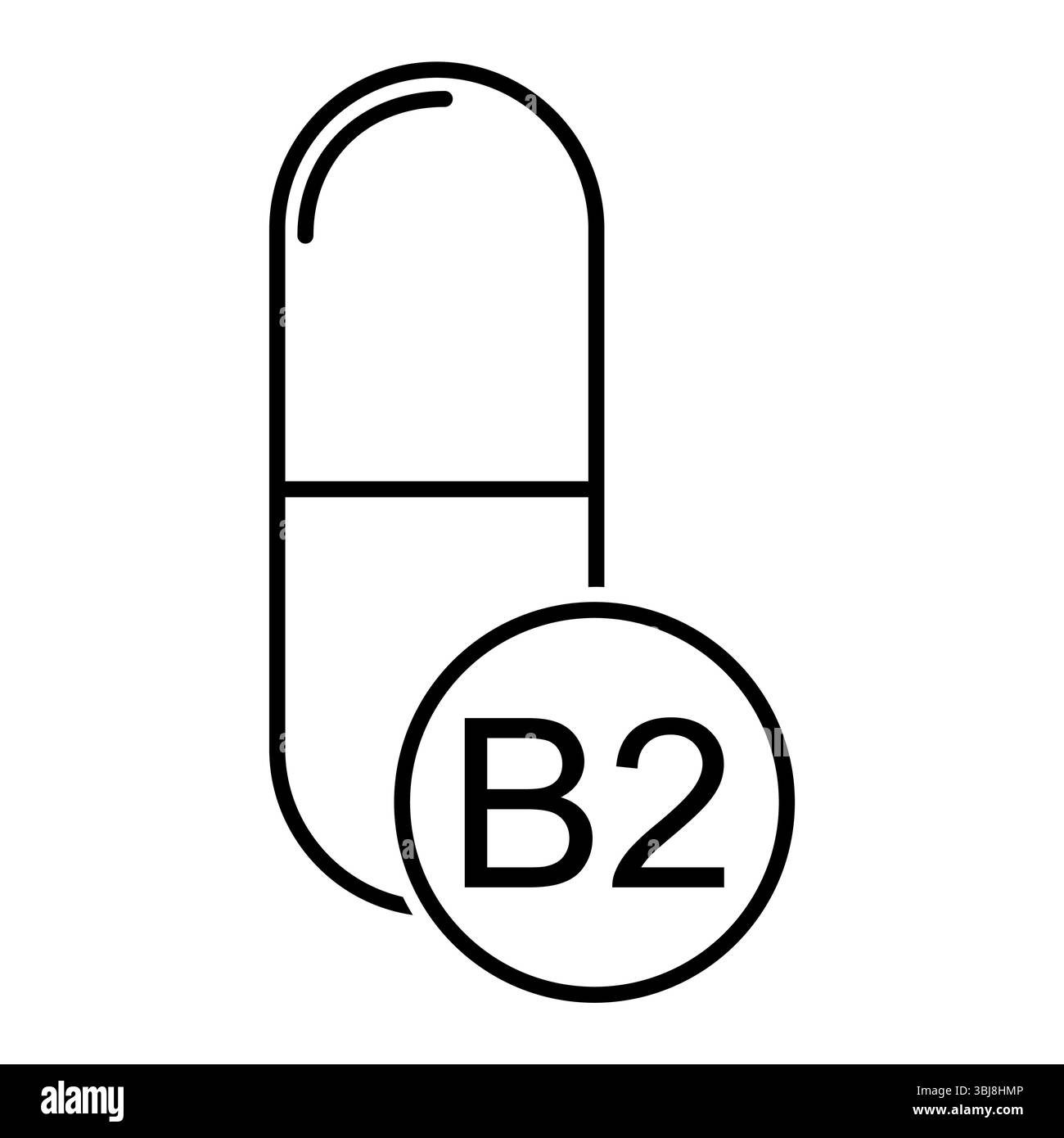 Vitamin B2 icon, healthy medicine pill supplement symbol, complex ...