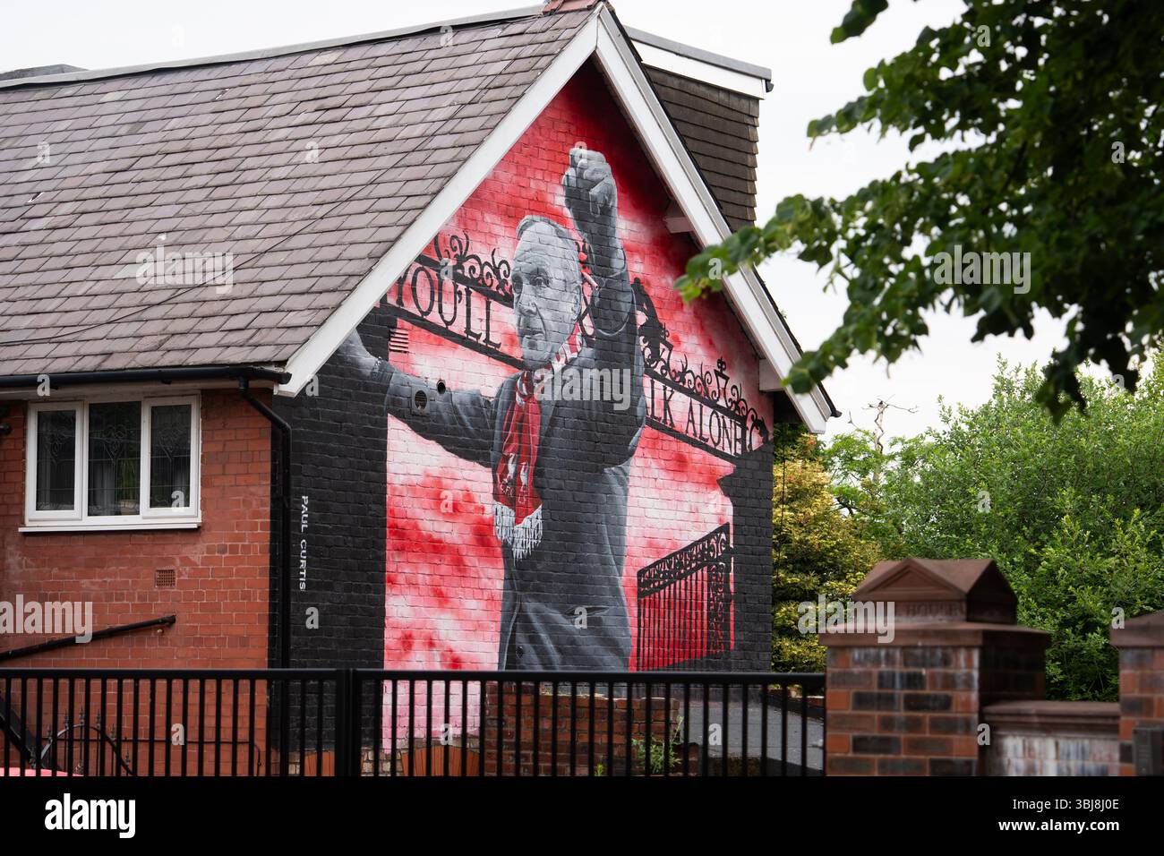 A mural of former Liverpool manager Bill Shankly, created by artist ...