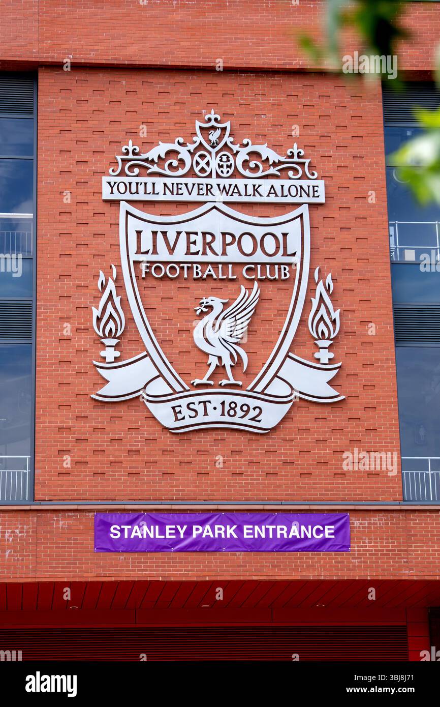 Anfield Stadium.Liverpool UK. Home of Liverpool FC. Outside Anfield ...