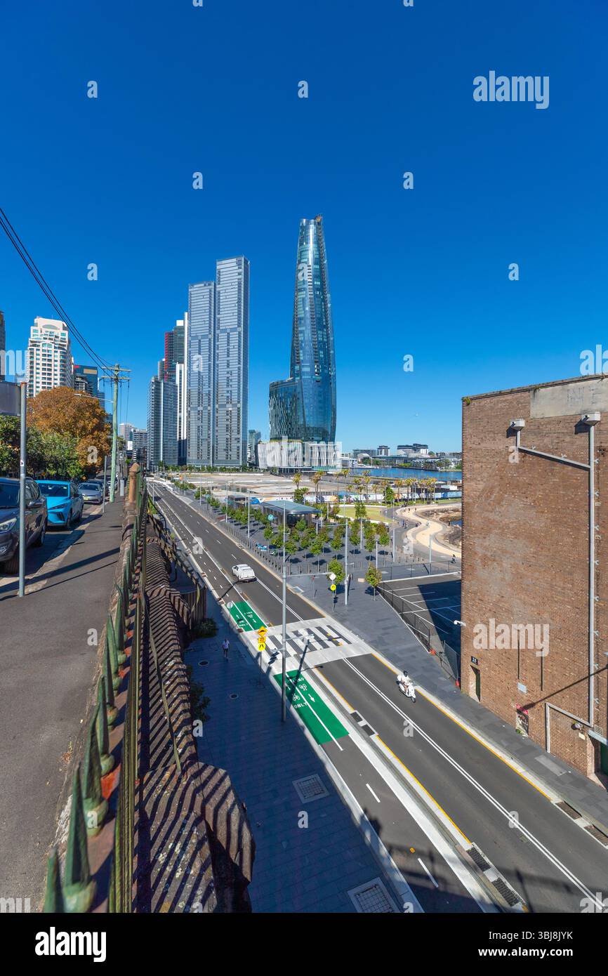 Barangaroo in Sydney, Australia, seen from High Street in Millers Point ...