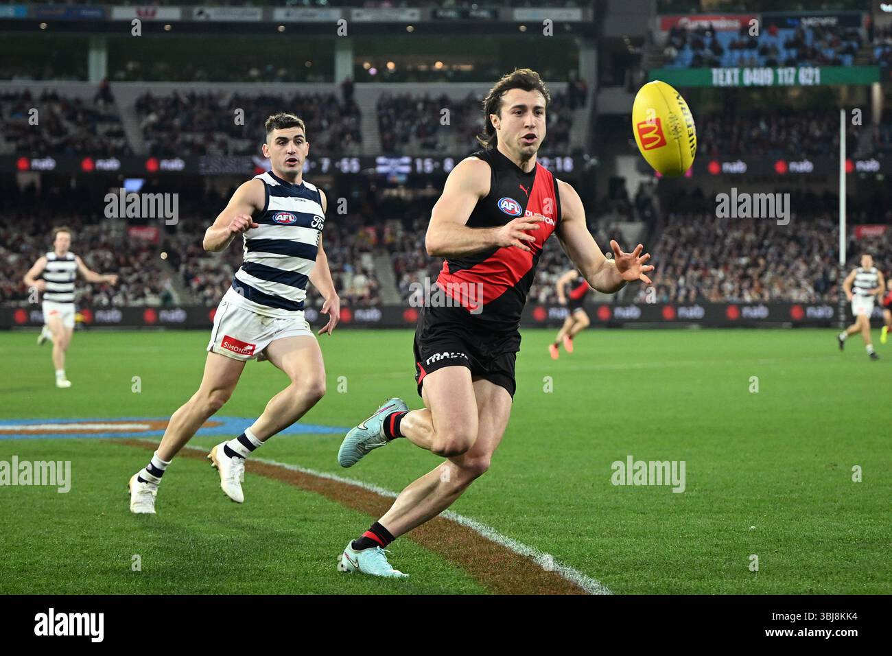Melbourne, Australia. 14th June, 2025. Andrew McGrath of the Bombers during the AFL Round 14 ...