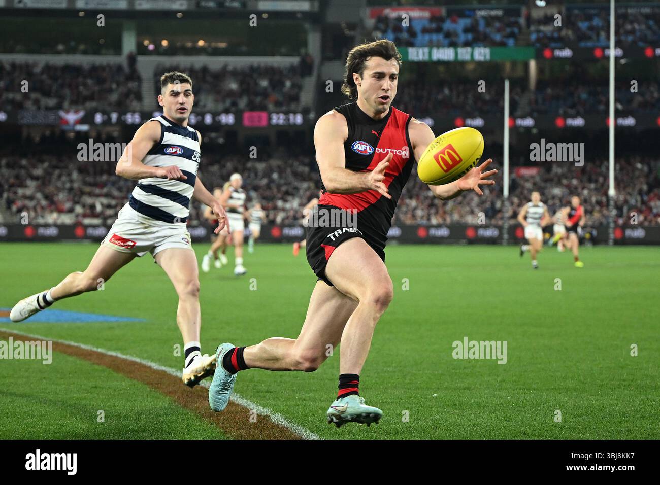 Melbourne, Australia. 14th June, 2025. Andrew McGrath of the Bombers during the AFL Round 14 ...