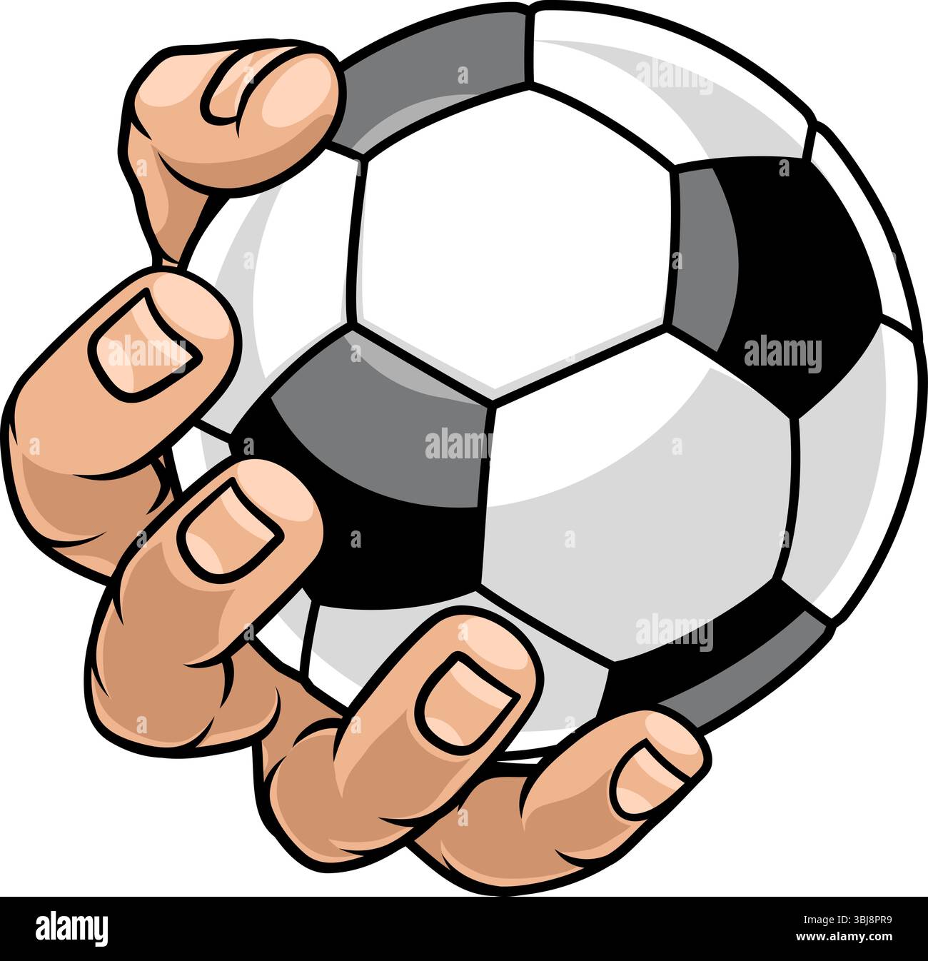Mascot Person Hand Holding Soccer Football Ball Stock Vector Image ...
