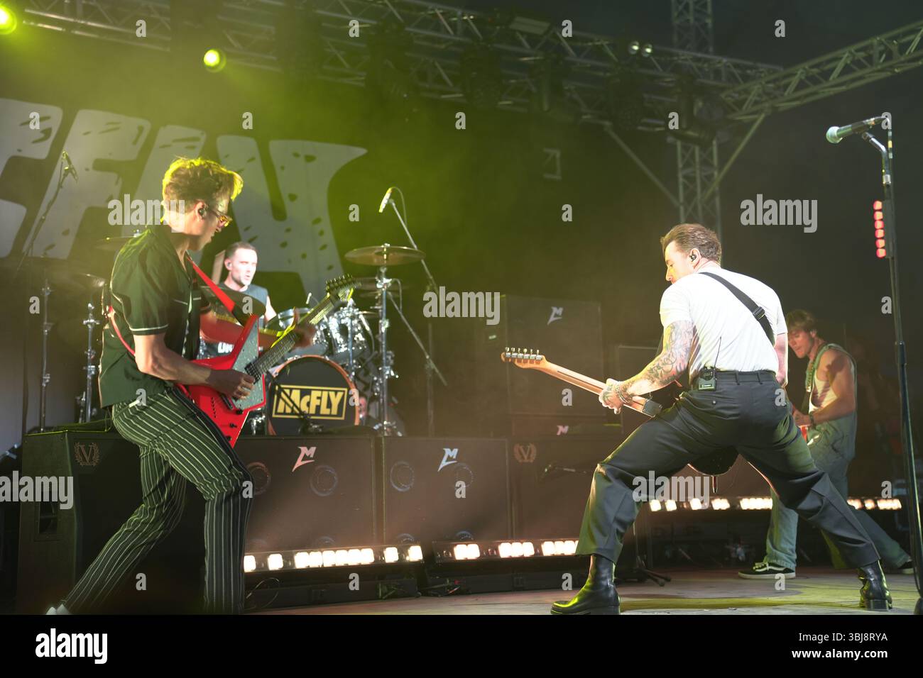 EDITORIAL USE ONLY McFly perform on the Avalanche Stage during Download ...
