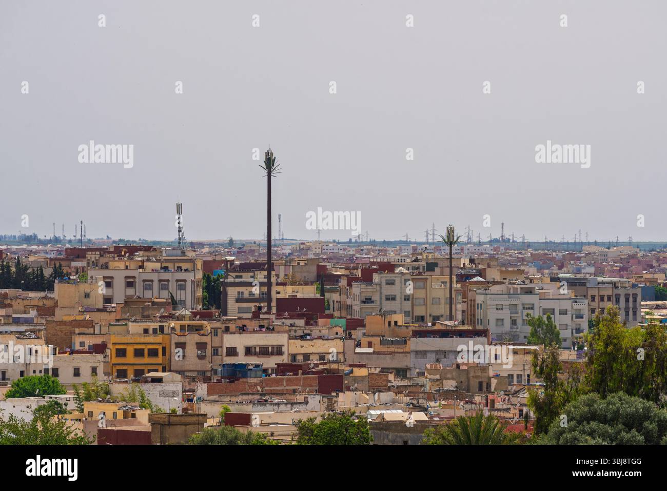 meknes, morocco, skyline, rooftops, cityscape, africa, urban, medina ...
