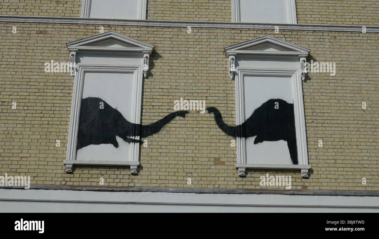 London, England 29th May 2025 Banksy Two Elephants art Mural at 10 ...