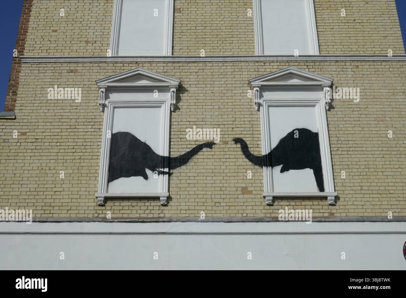 London, England 29th May 2025 Banksy Two Elephants art Mural at 10 Edith Place on May 29, 2025 ...