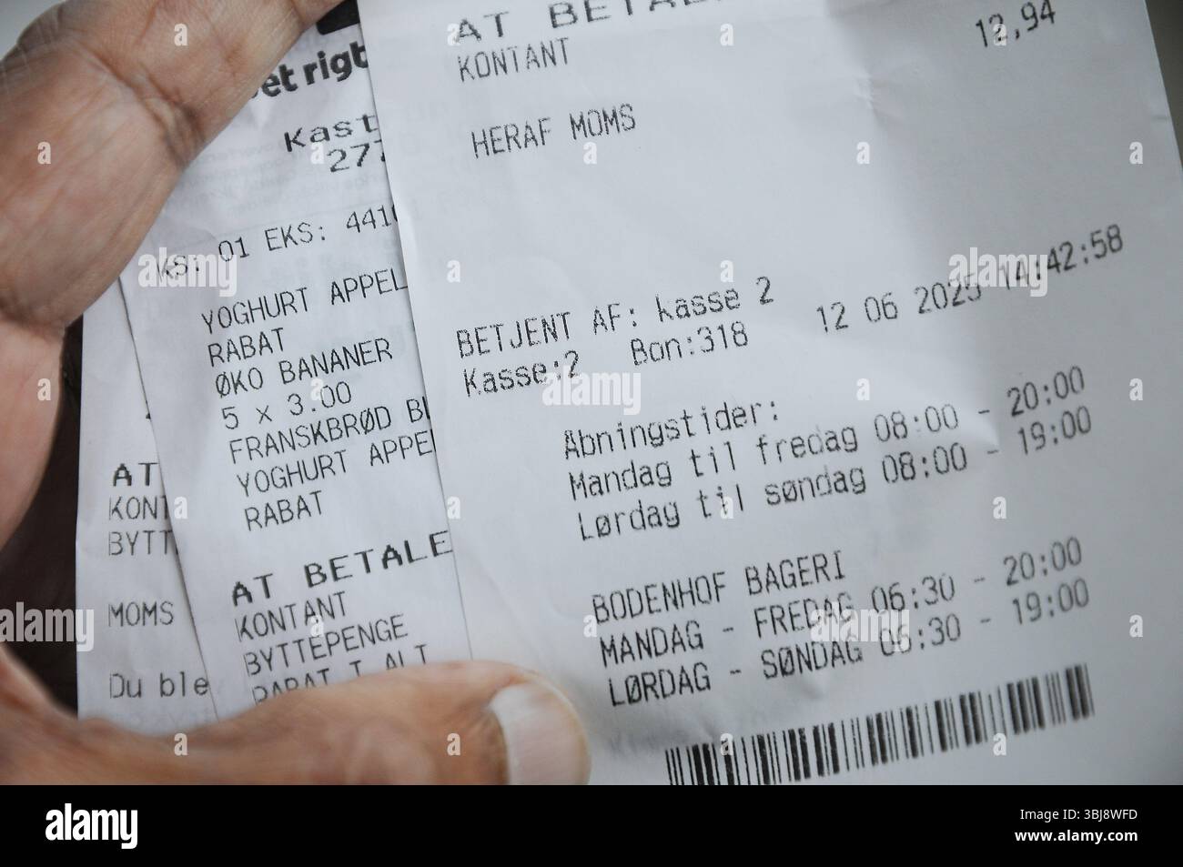 Copenhagen/ DenmarK/14 JUNE 2025/ grocery receipt in copnahgen denmark ...
