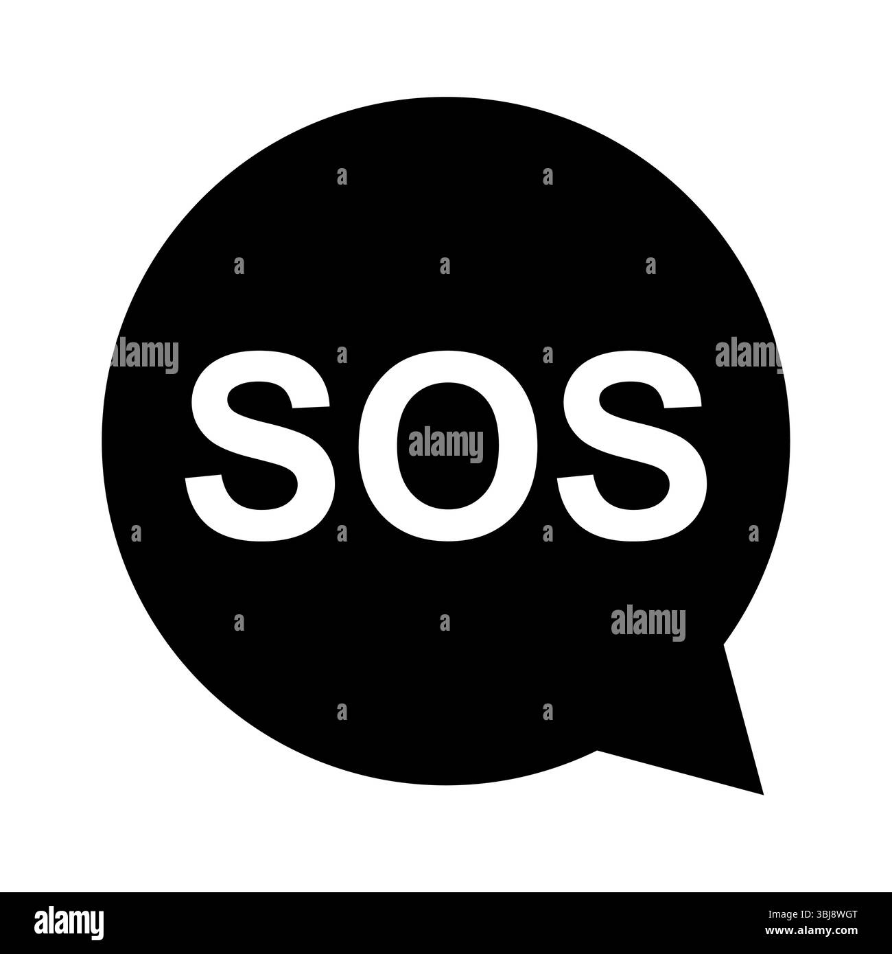SOS help icon, safety support alert flat design, save vector ...