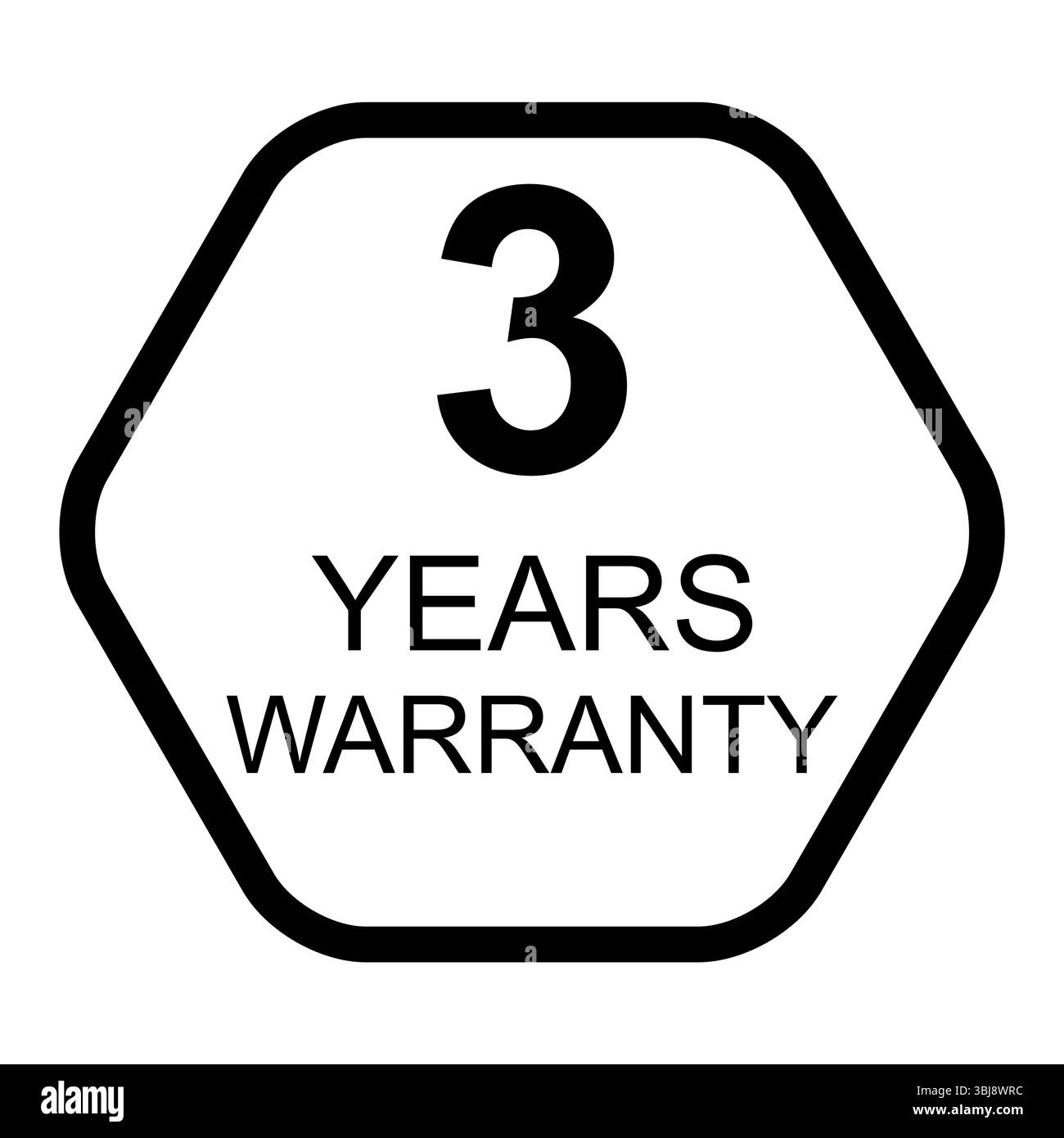 Three years warranty icon, badge seal guarantee certificate customer ...