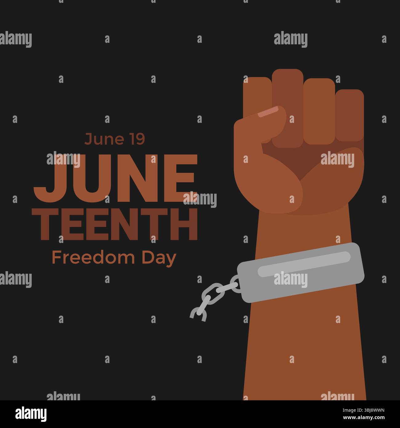 African American Juneteenth greeting on black background perfect for ...